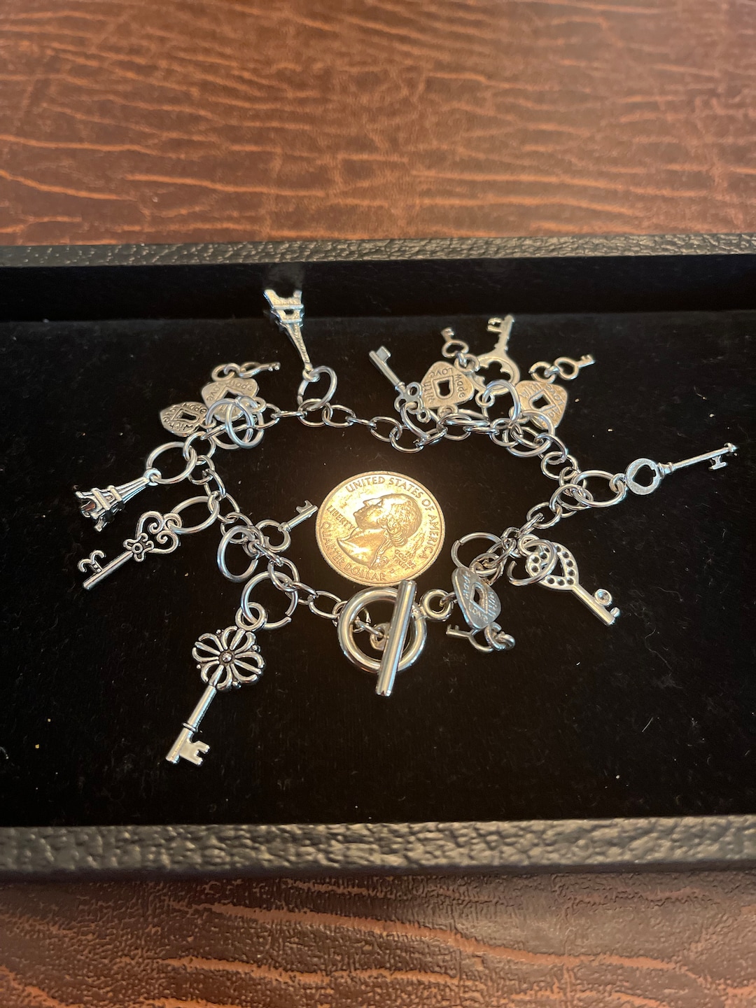 Pont Des Arts Paris France Lock and Key Bridge Charm Bracelet Charm ...