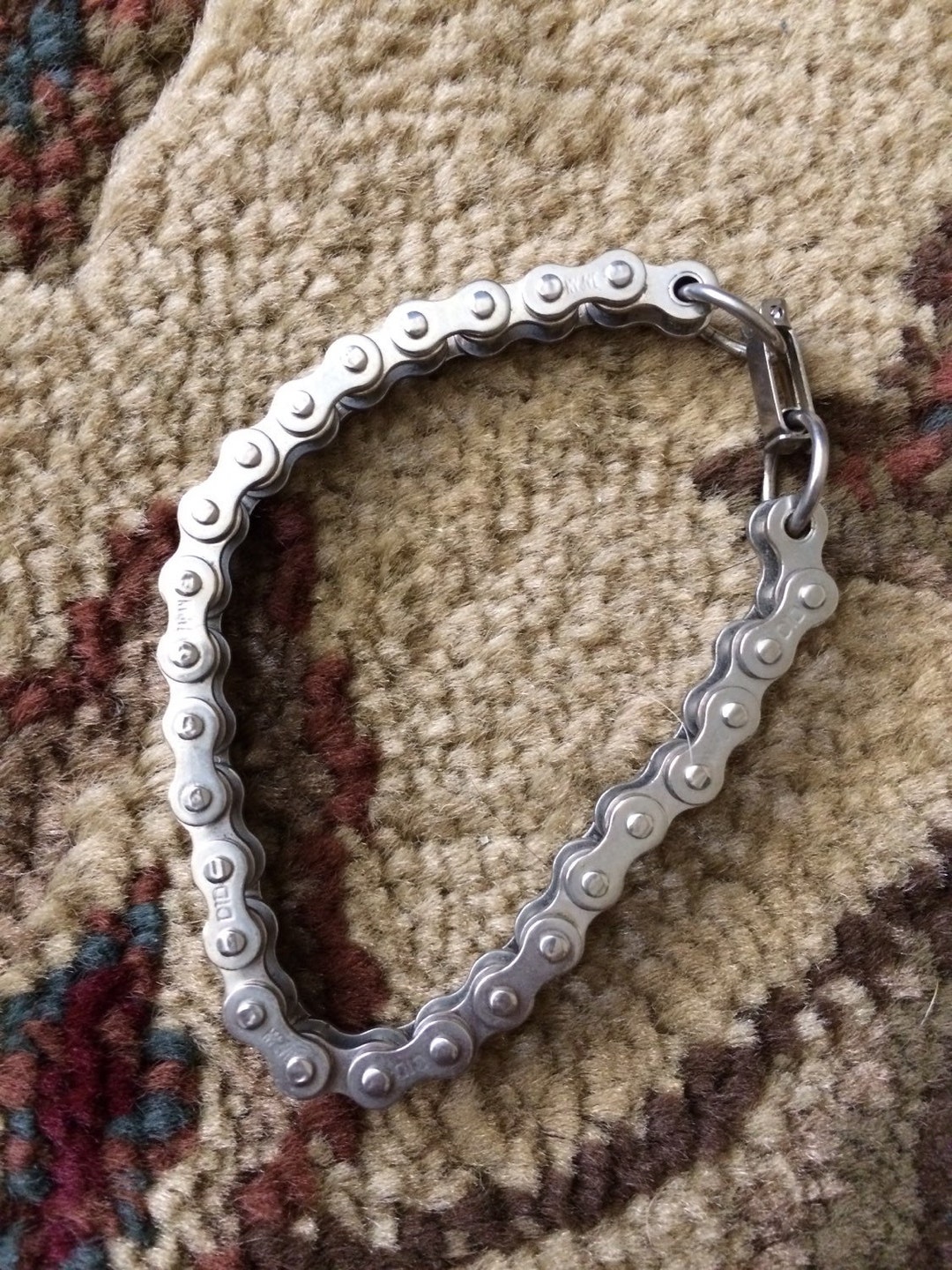 Vintage Silver Bike Chain Bracelet - Etsy