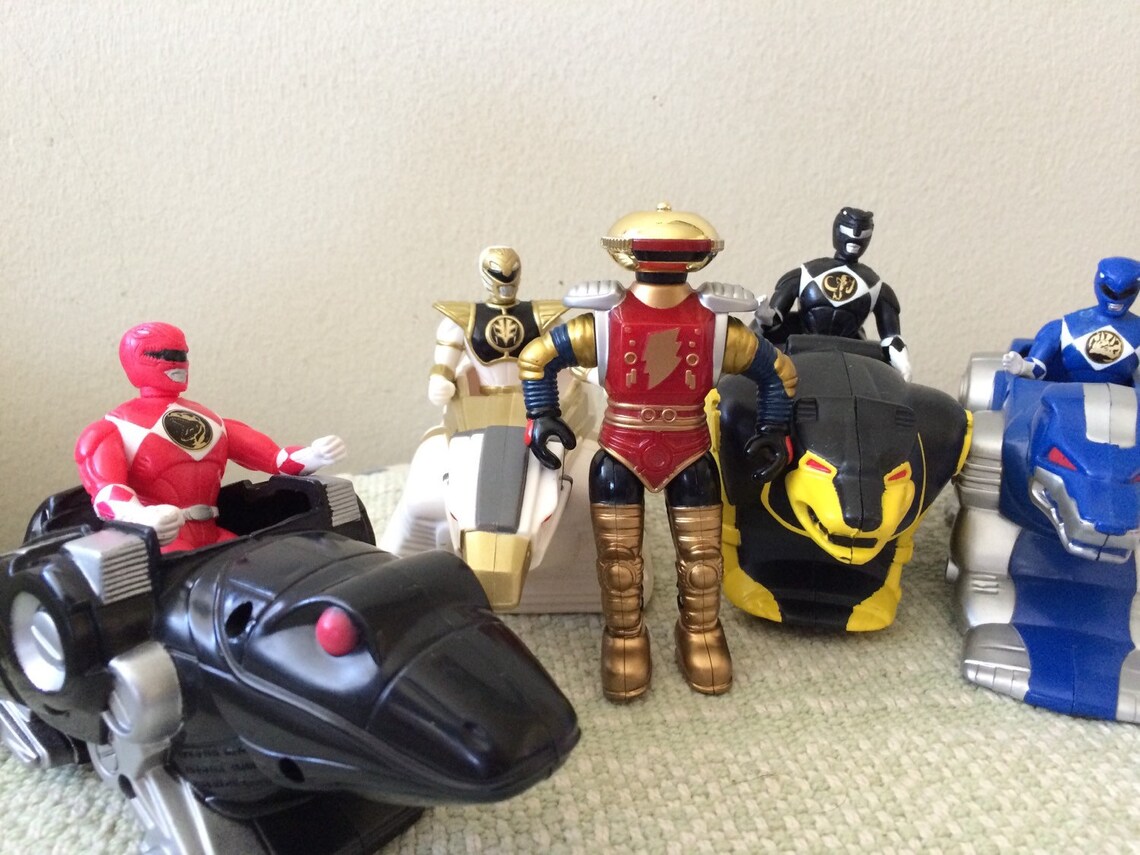 Vintage Power Ranger Action Figures With Animal Cars and Robot - Etsy