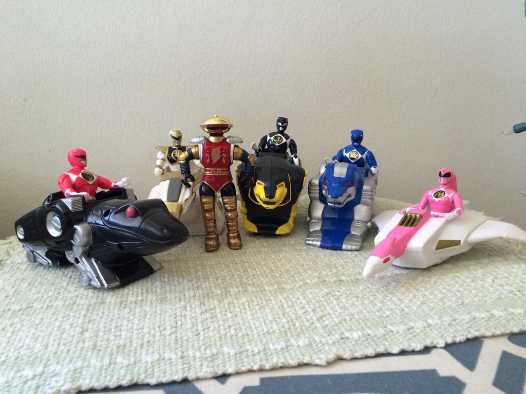 Vintage Power Ranger Action Figures With Animal Cars and Robot - Etsy
