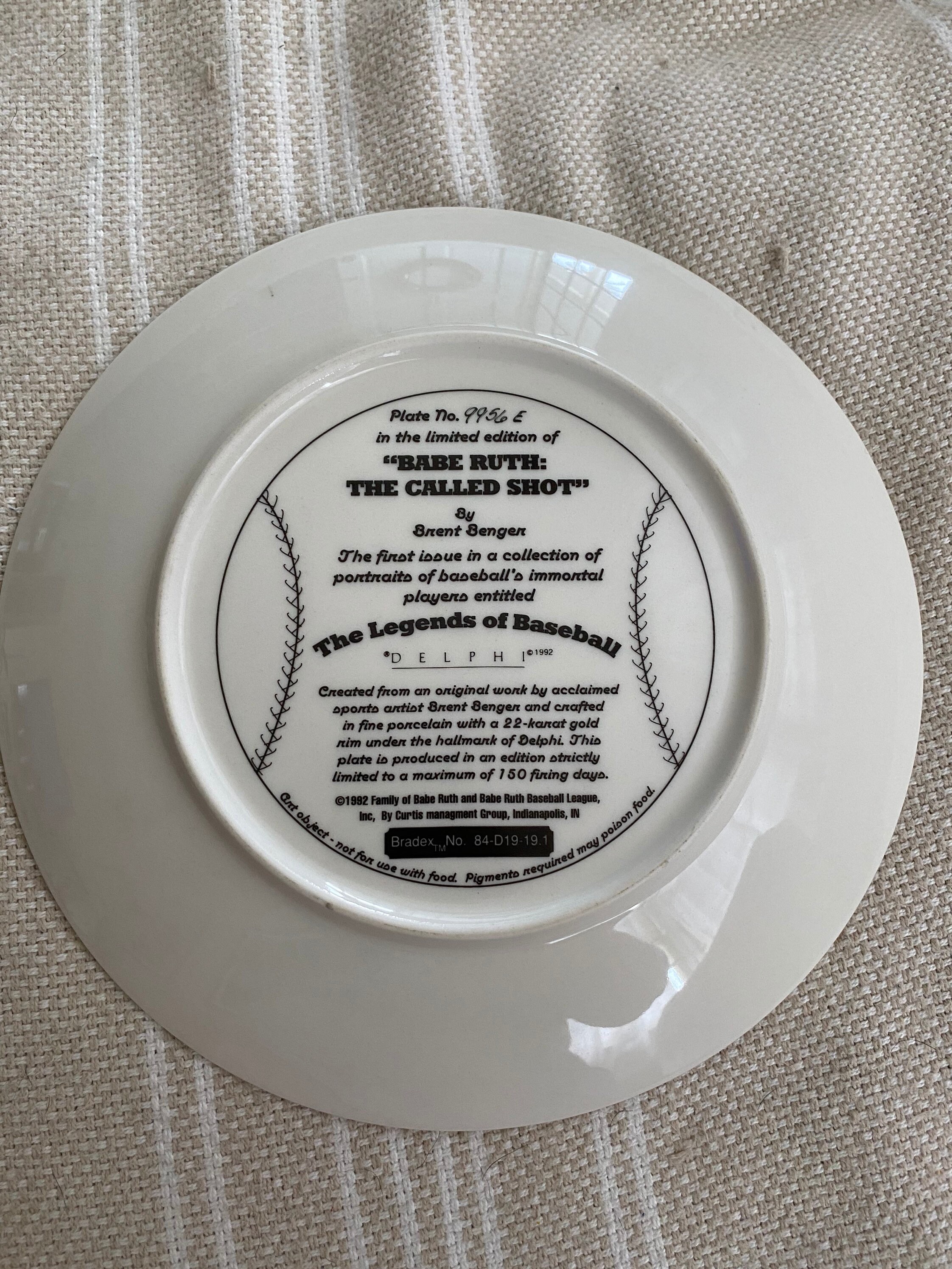 Vintage Babe Ruth Collectible Plate | Etsy