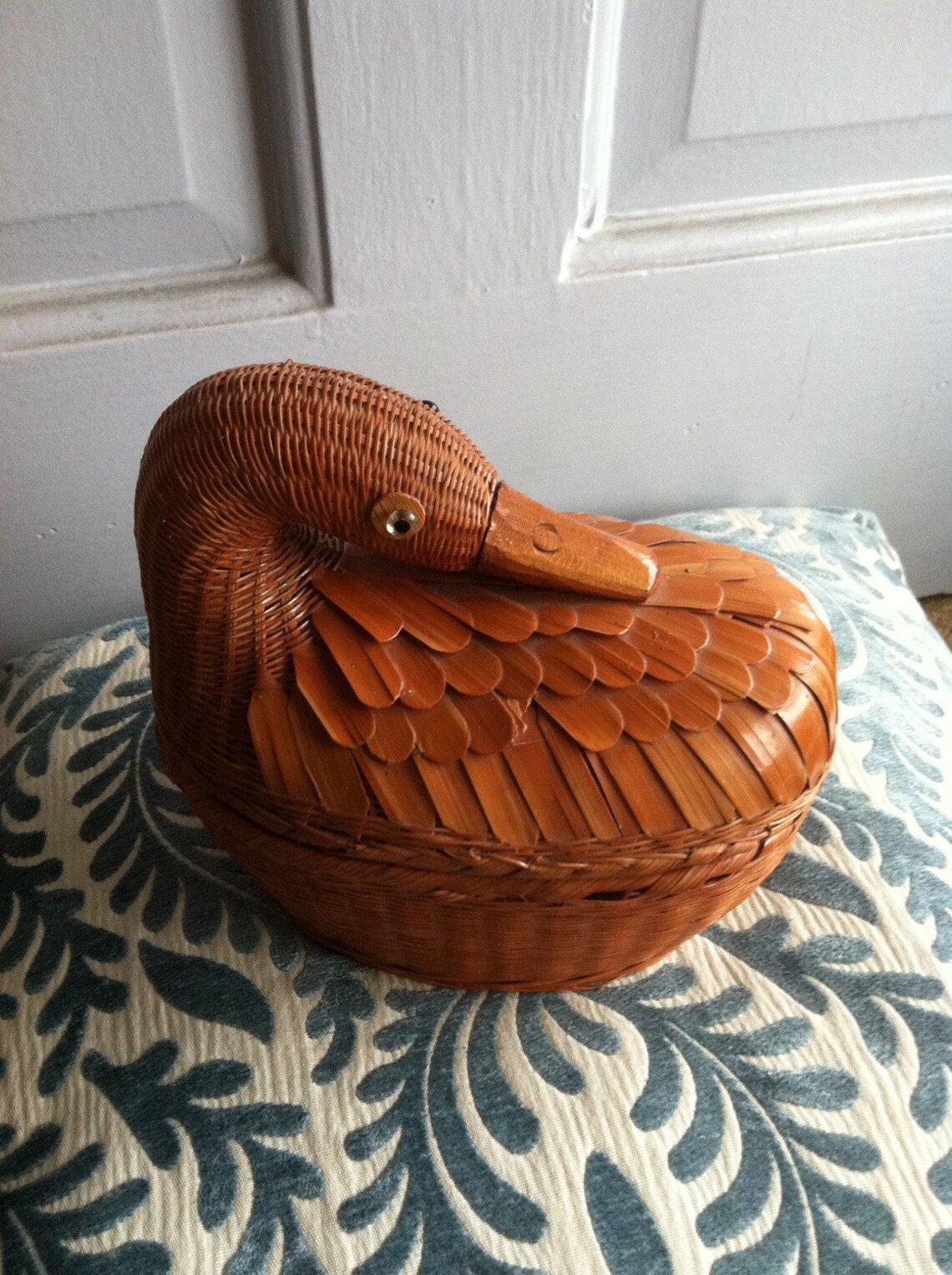 Vintage Wicker Bird Basket - Etsy