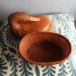 Vintage Wicker Bird Basket - Etsy