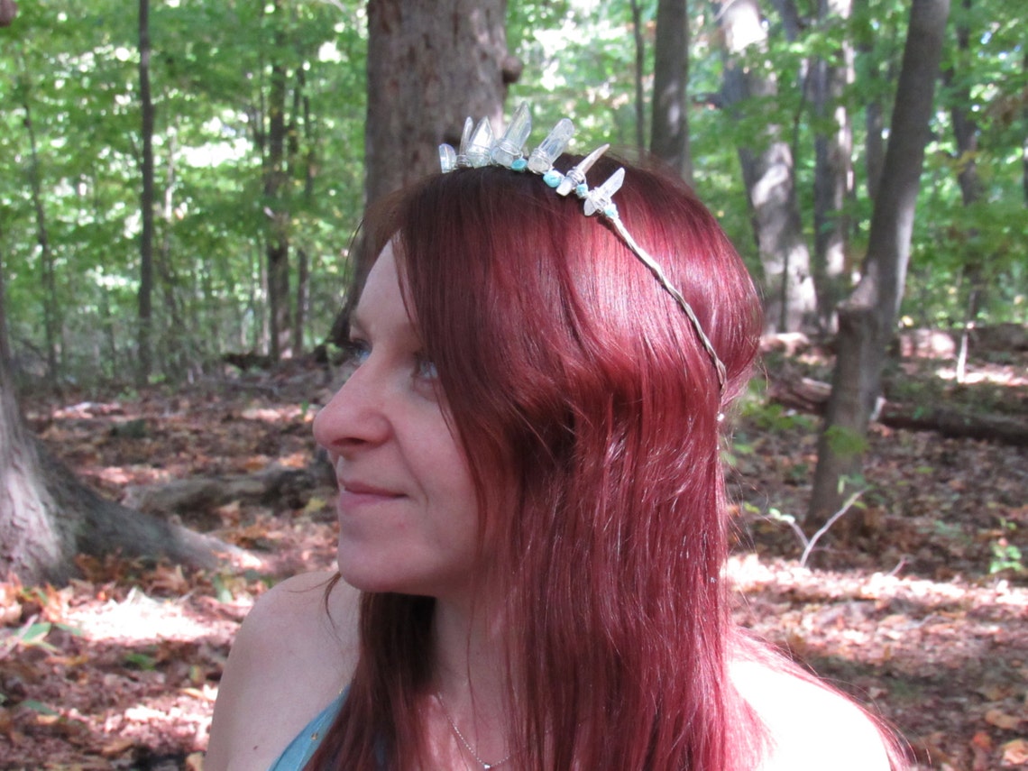 Crystal Crown, Mermaid Circlet Crown, Angel Aura Quartz Crown, Quartz ...
