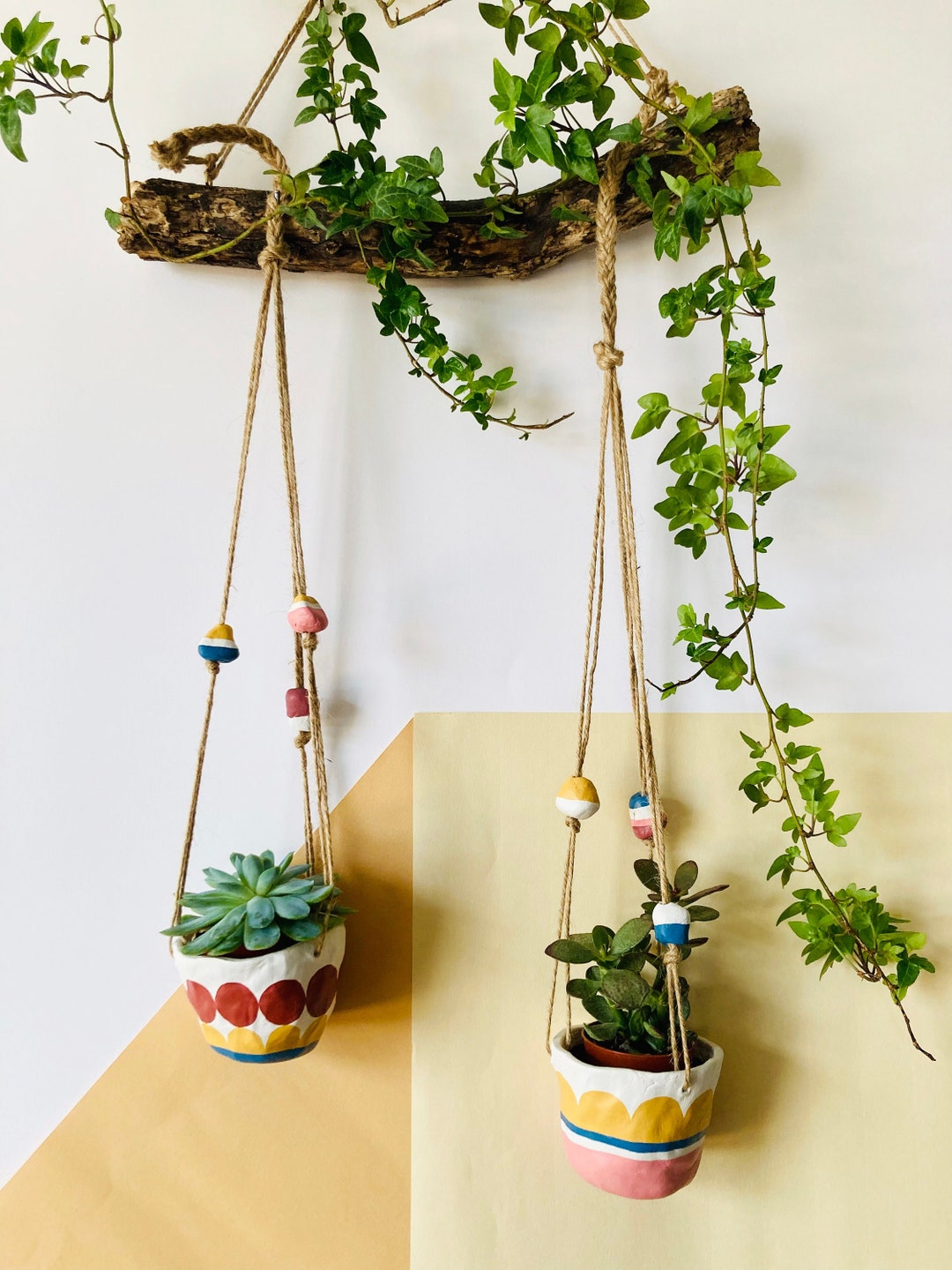 DIY - Kit Mini Cacti Hanging Pots Painting and Mounting, Birthday ...