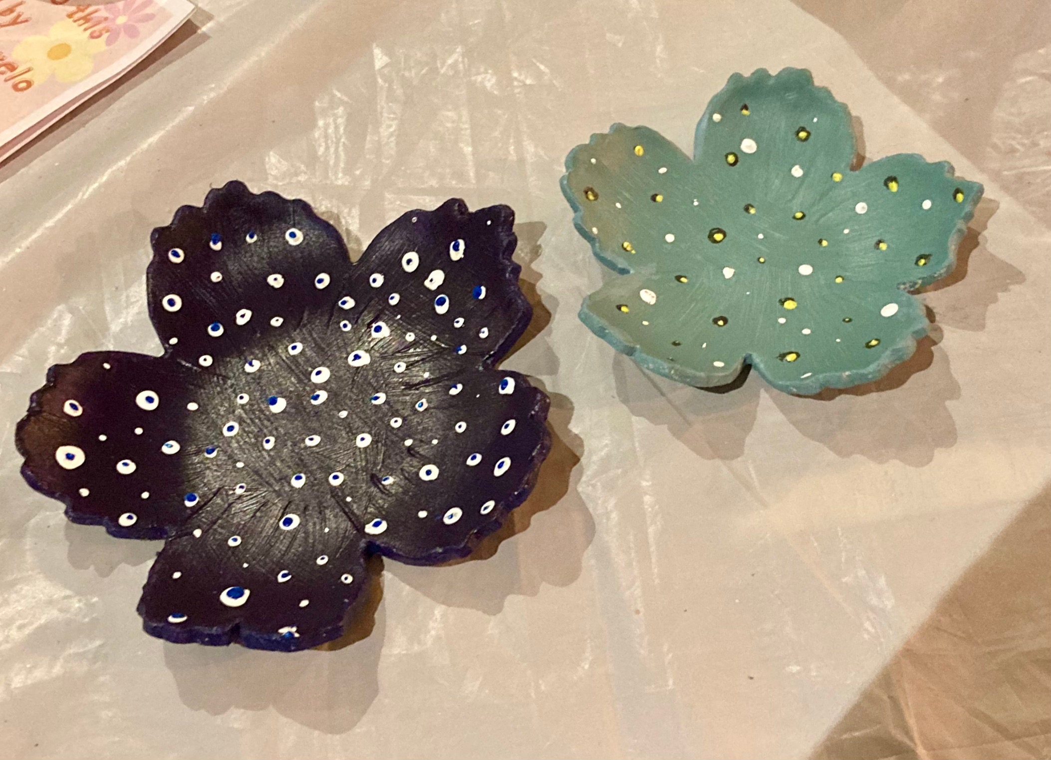 DIY Kit Clay Flower Trinket, Dish Painting Jewellery Storage, Handmade ...