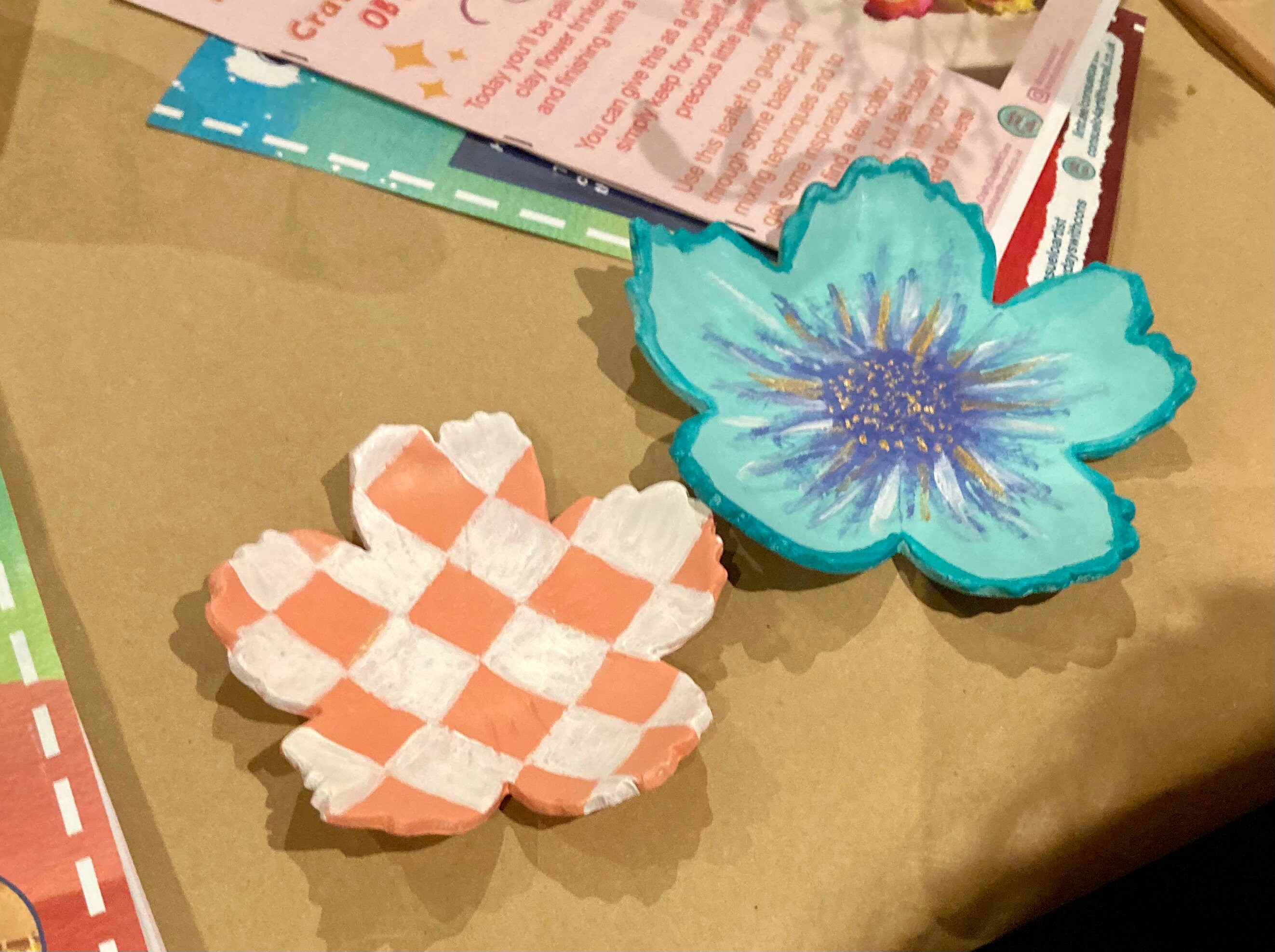 DIY Kit Clay Flower Trinket, Dish Painting Jewellery Storage, Handmade ...