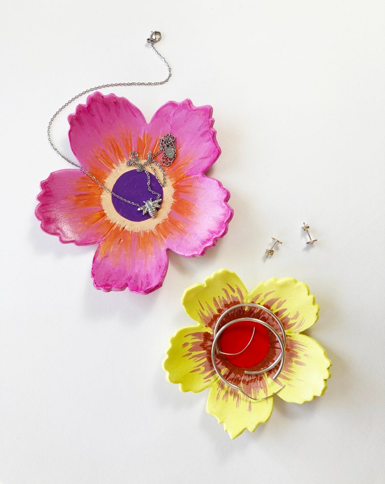 DIY Kit Clay Flower Trinket, Dish Painting Jewellery Storage, Handmade ...