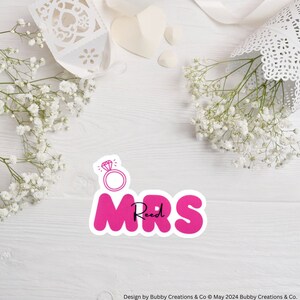 Personalized Mrs Sticker | Wedding Party Favors | Bridal Shower ...