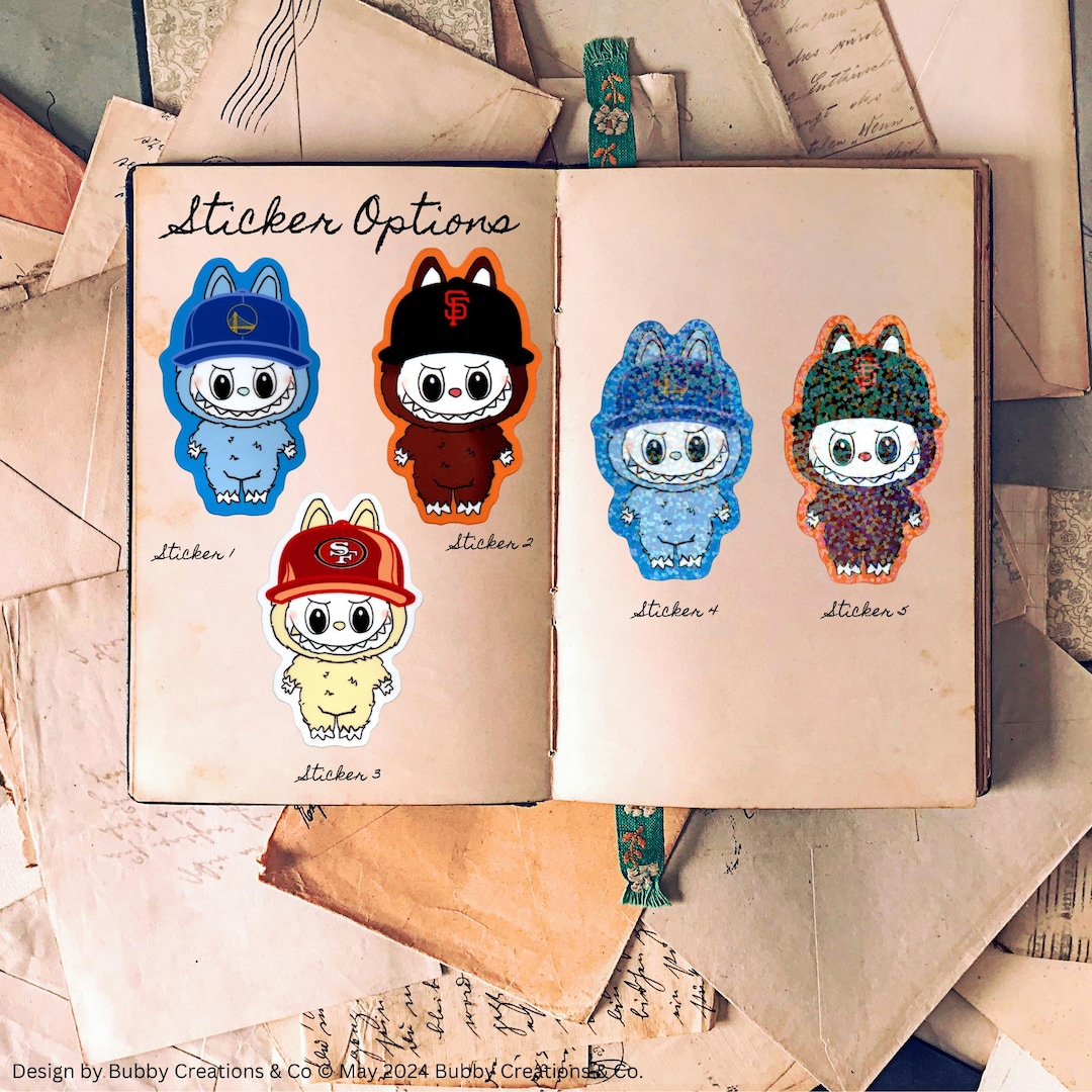 Cute Sports Labubu Monsters Stickers, Macaron Labubu, Journal Sticker ...