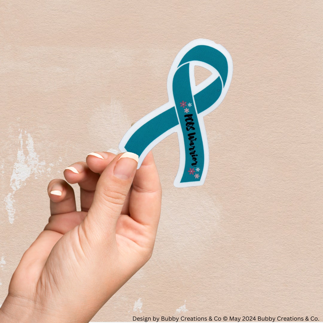 PCOS Warrior Ribbon Vinyl Sticker, Polycystic Ovary Syndrome, Kindle ...