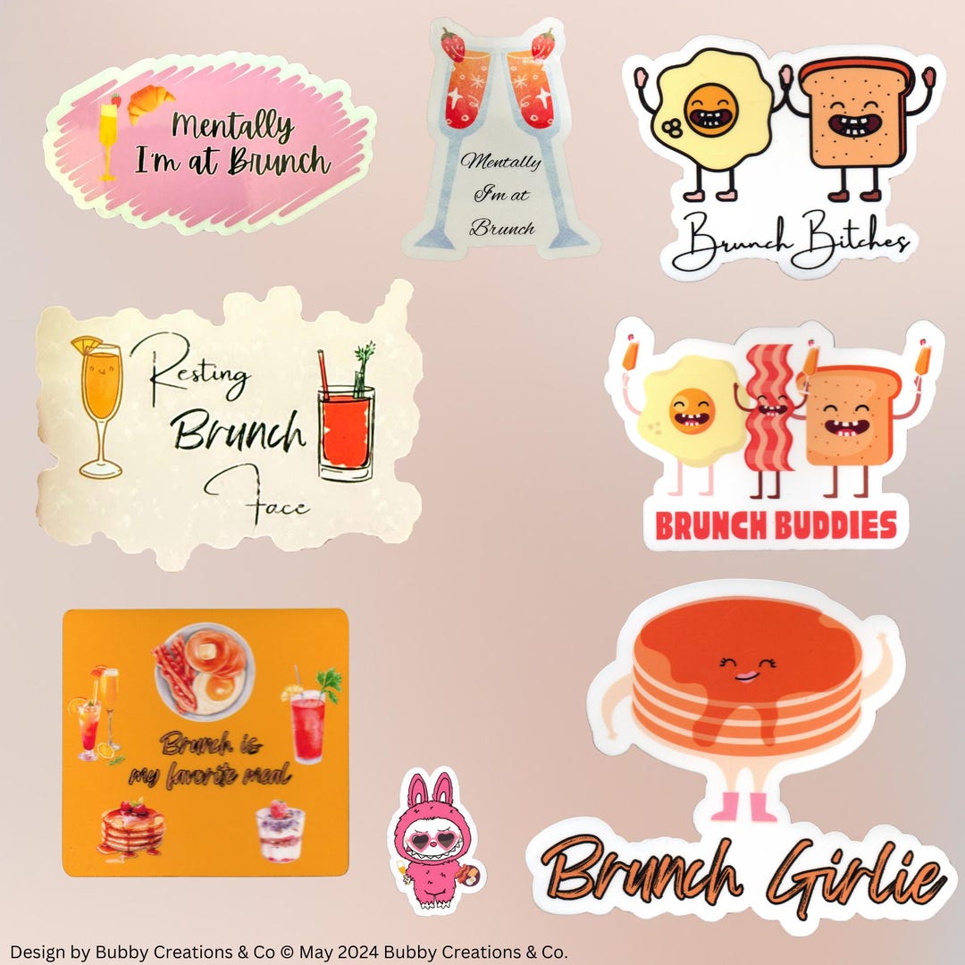 Brunch Theme Stickers: Mimosa Hour, Brunch Social Club - Etsy
