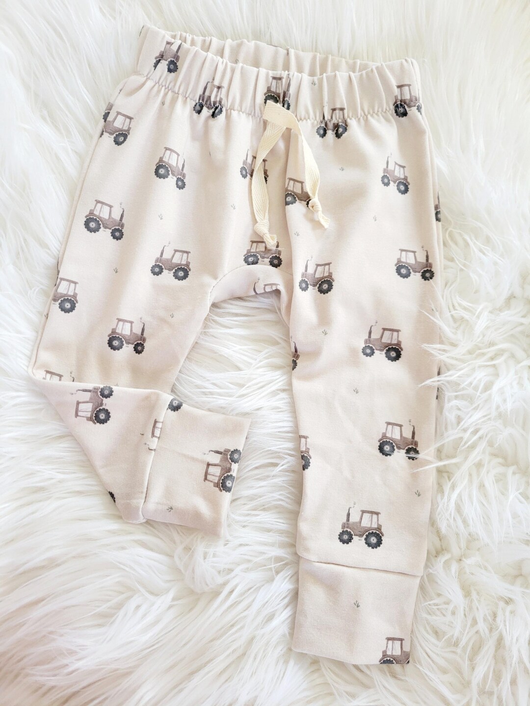 Tractor Baby Pants: Cotton Blend, Elastic Waist - Etsy