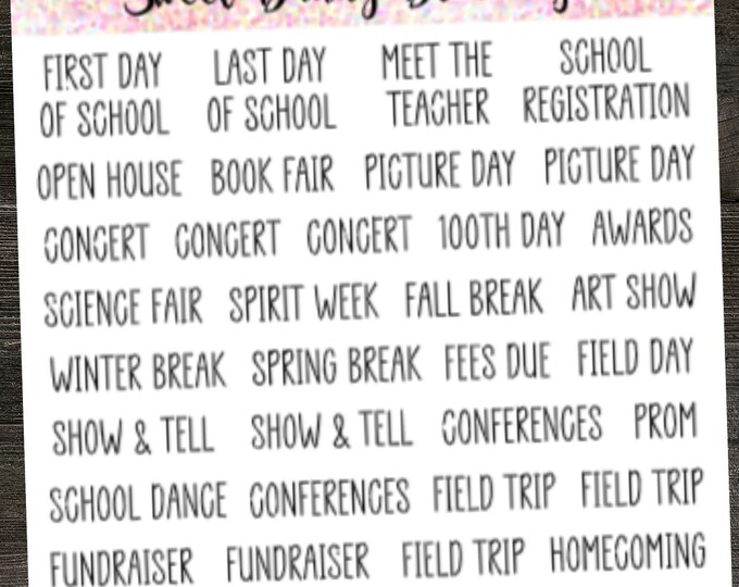 Project Due Planner Stickers Script Word Stickers Erin Condren Life ...