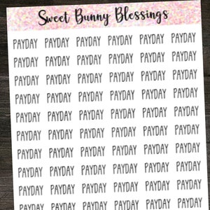 Payday Script Planner Stickers Fits Erin Condren Happy - Etsy