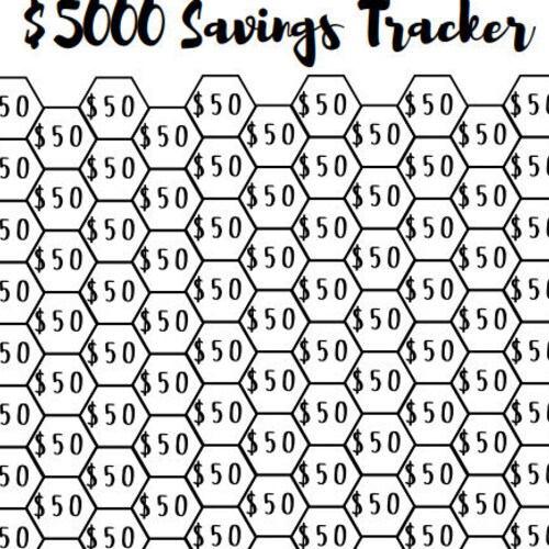 Printable Beehive Savings Tracker 5000 Save 5000 Dollars - Etsy