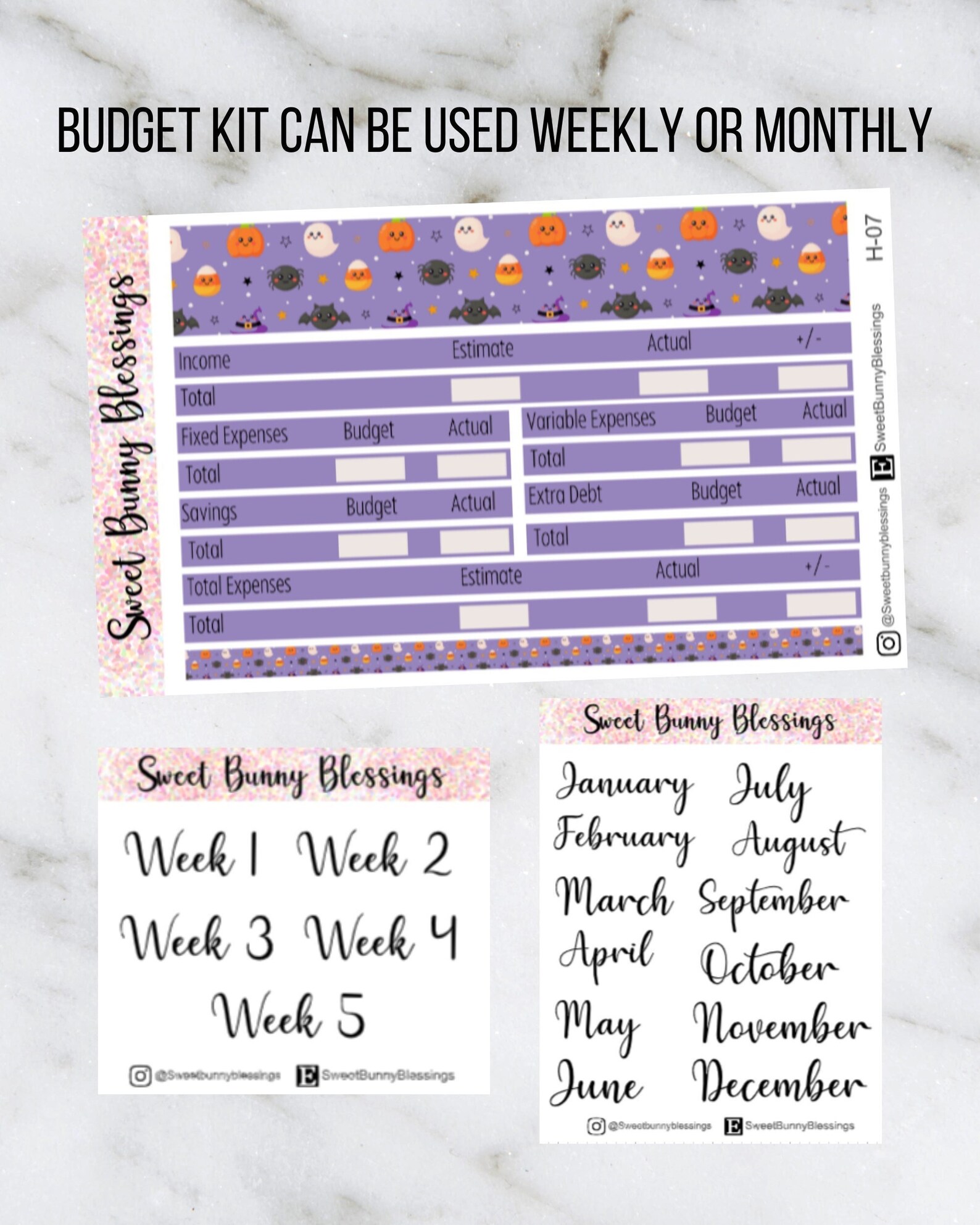 Halloween Budget Kit 7x9 | Monthly Budget Kit | Weekly Budget Kit ...