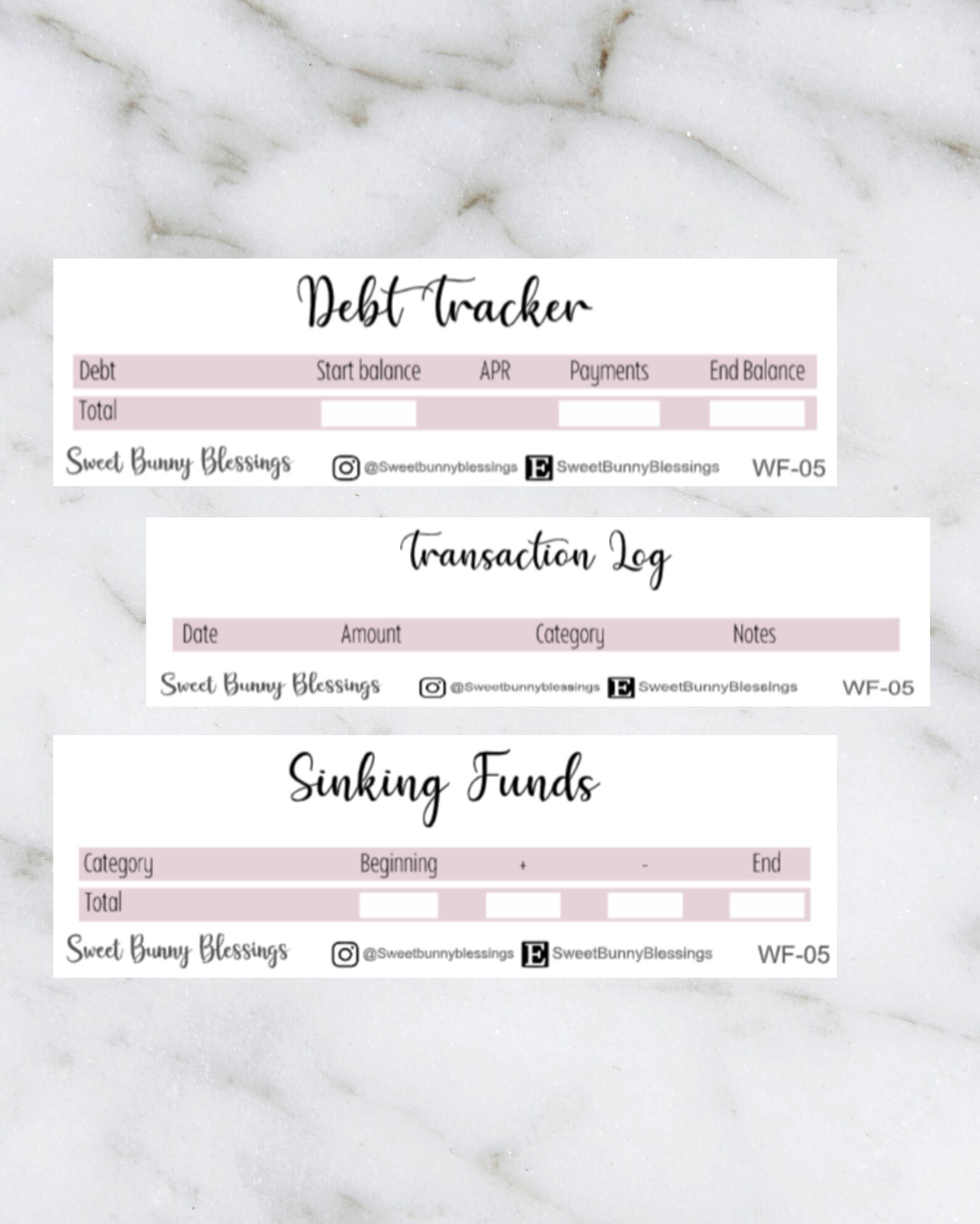 Watercolor Floral Budget Kit 7x9 | Monthly Budget Kit | Weekly Budget ...