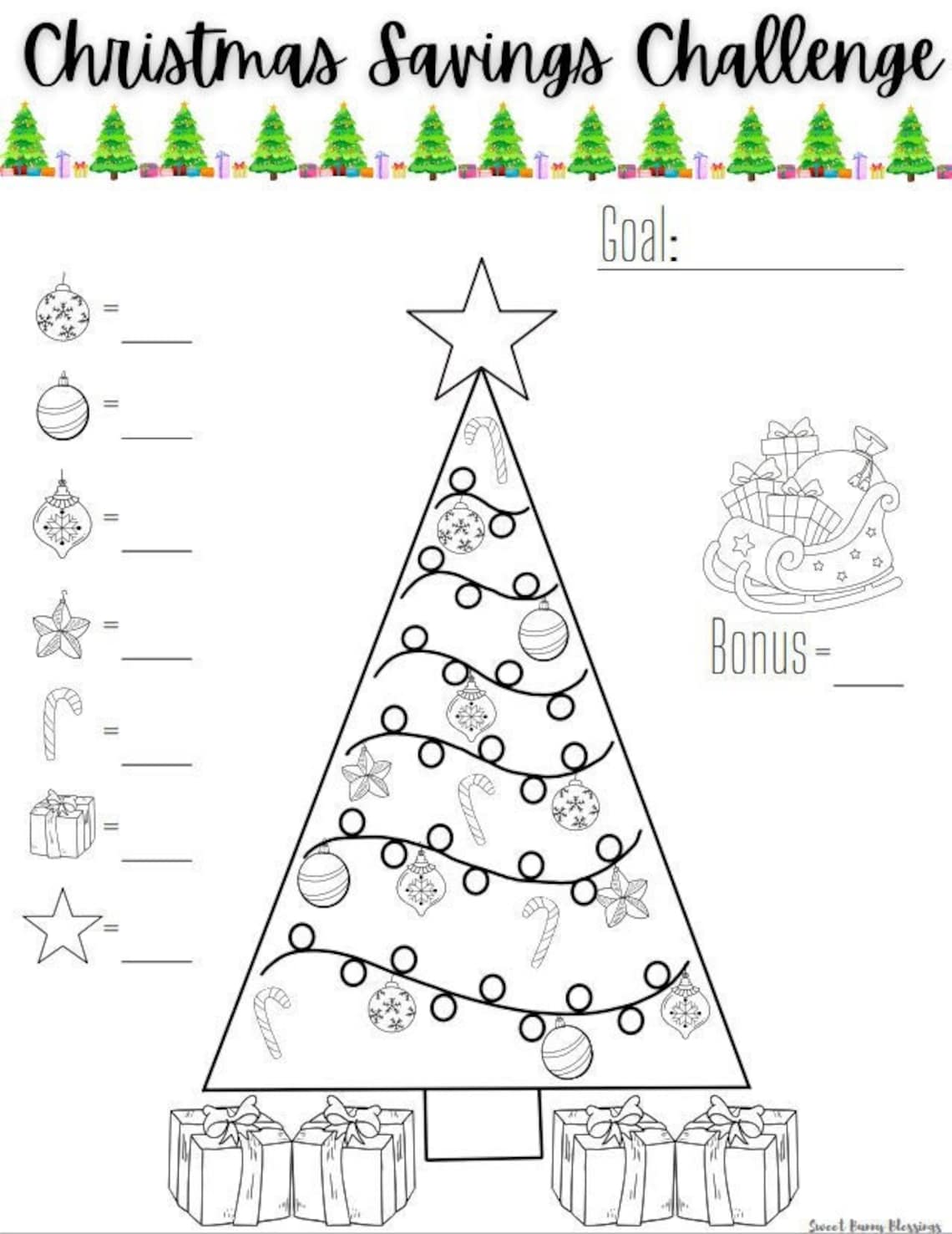 Printable Christmas Tree Savings Tracker Sinking Funds - Etsy