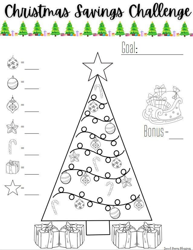 Printable Christmas Tree Savings Tracker | Sinking Funds | Budget by ...