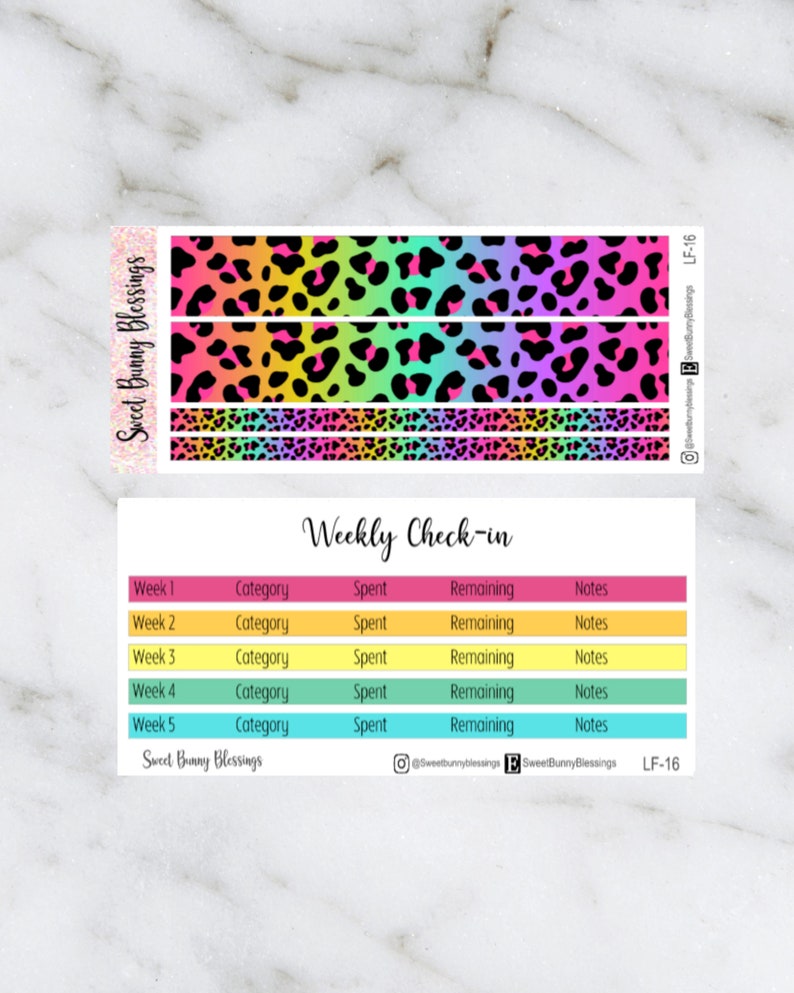 Lisa Frank Inspired Rainbow Leopard Budget Kit 7x9 Monthly - Etsy