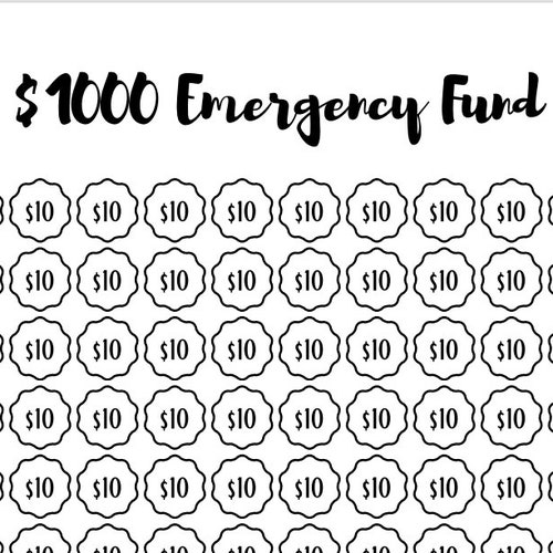 Printable Emergency Fund Savings Tracker / 1000 Dollar Savings - Etsy