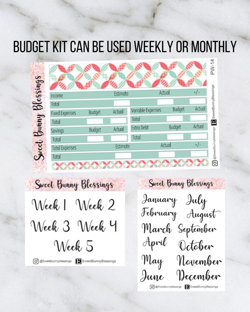 Patchwork Budget Kit 7x9 | Monthly Budget Kit | Weekly Budget Kit ...