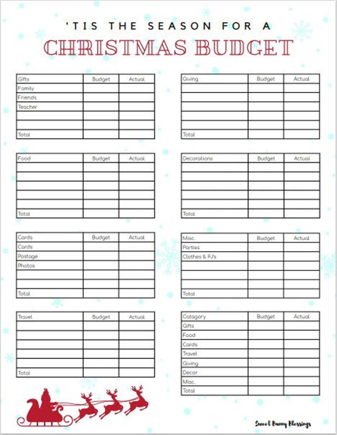 Printable Christmas Budget Planner and Tracker Budget for | Etsy