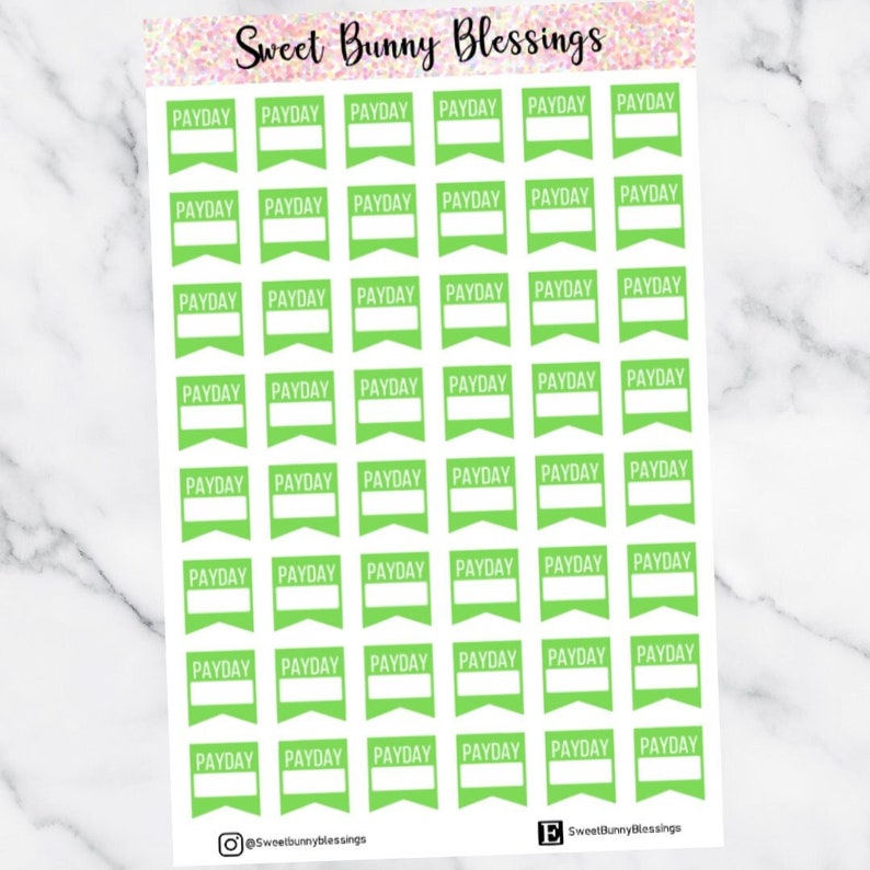 Payday Stickers Fits Erin Condren Happy Planner and More - Etsy