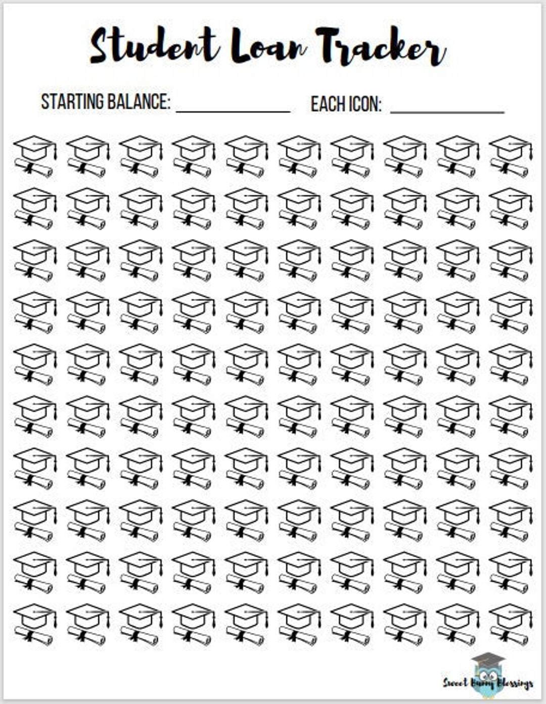 Printable Student Loan Payoff Tracker, Debt Tracker, Dave Ramsey, Baby ...