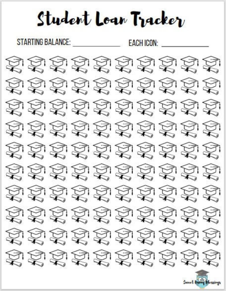 Printable Student Loan Payoff Tracker, Debt Tracker, Dave Ramsey, Baby ...