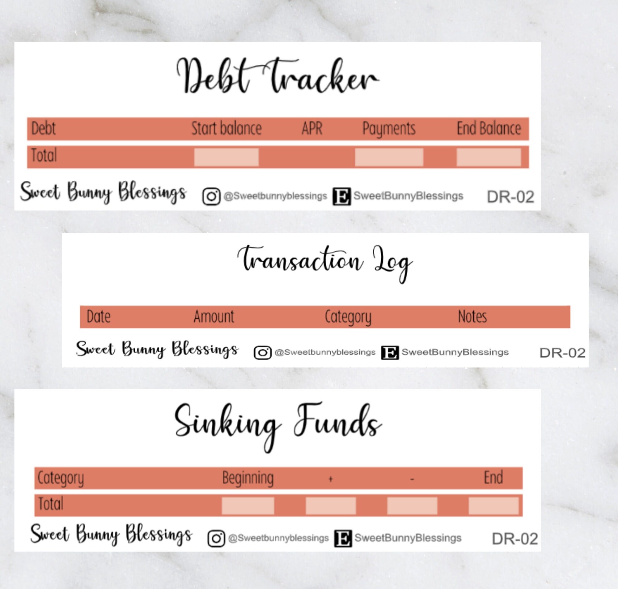 Dusty Rose Budget Kit 7x9 Monthly Budget Kit Weekly Budget - Etsy