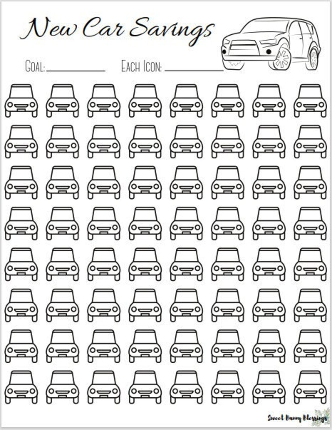 Printable New Car Savings Tracker, Savings Tracker, Dave Ramsey, Baby ...