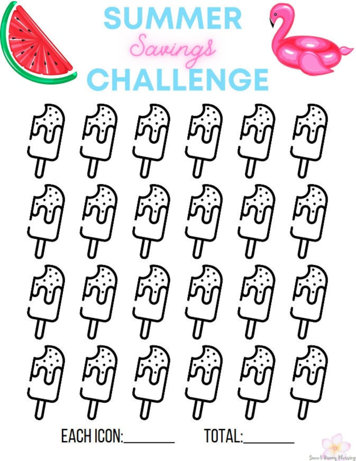 Printable Summer Savings Challenge Tracker | Sinking Funds | Budget by ...