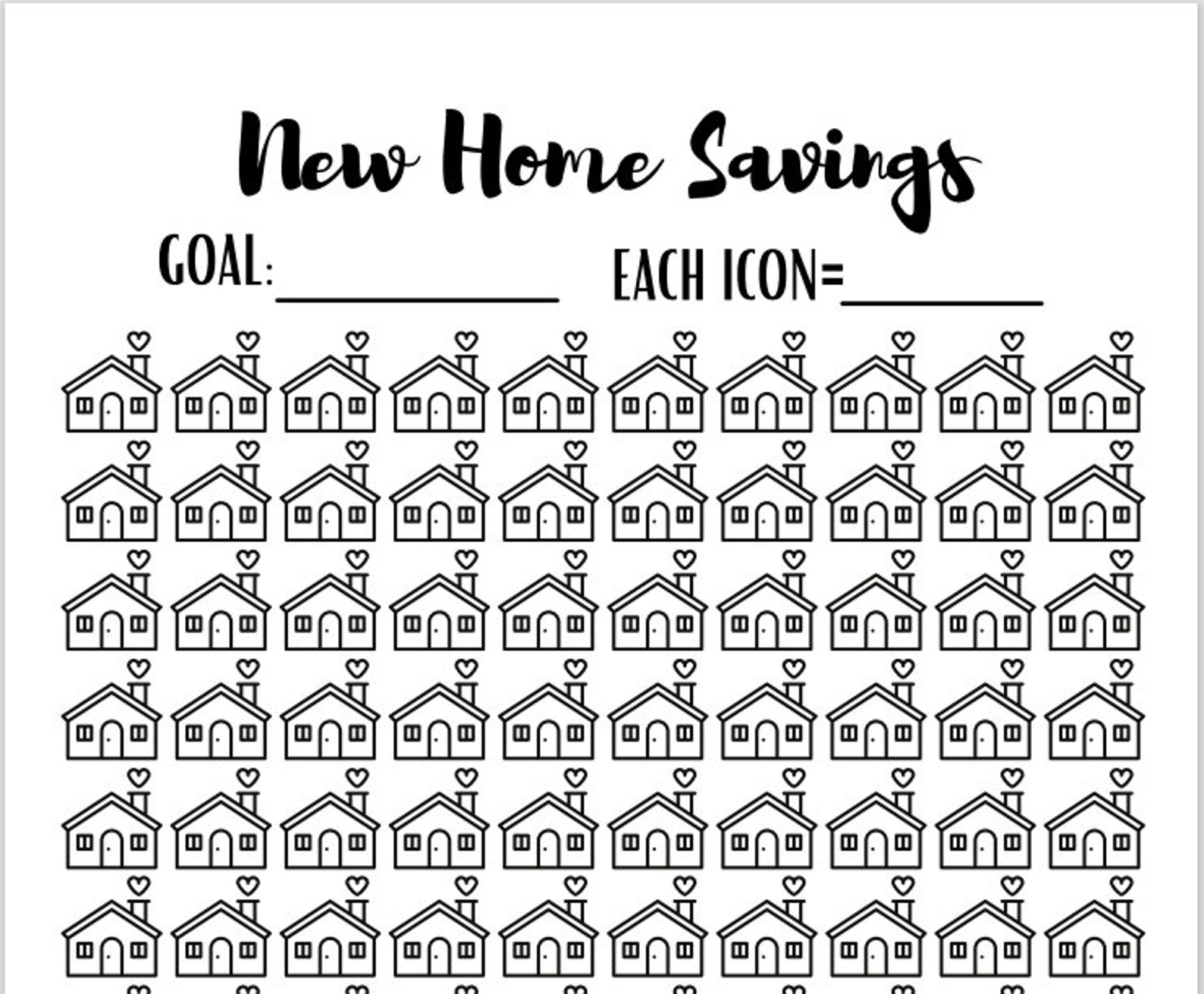 Printable New Home Savings Tracker Savings Goal Dave Ramsey | Etsy