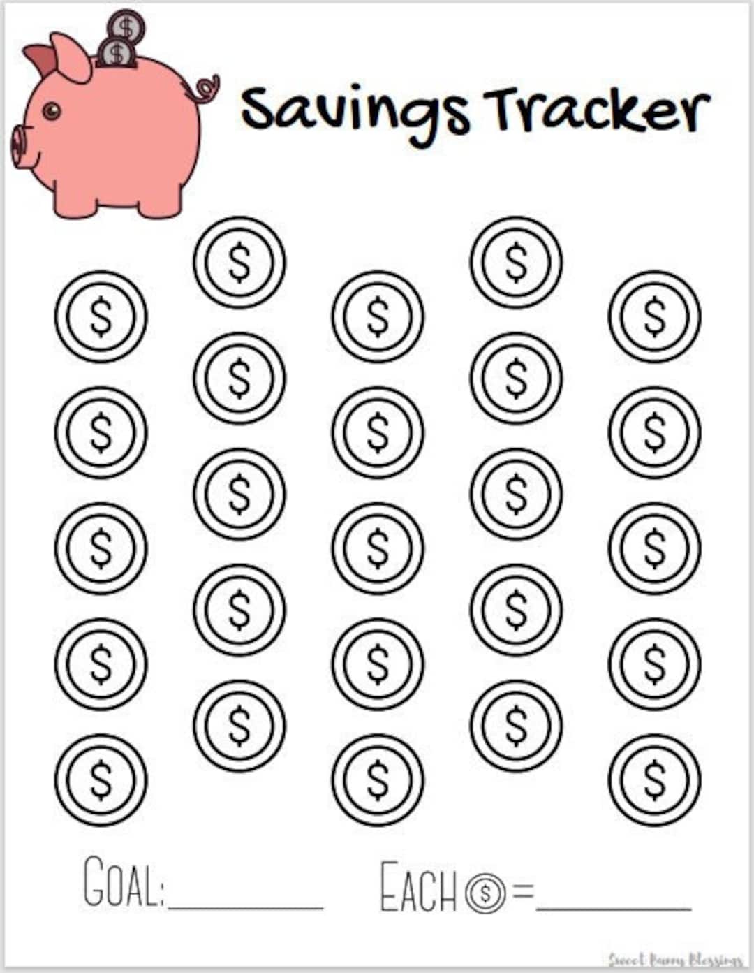 Printable Kids Savings Tracker Piggy Bank | Sinking Funds | Budget by ...