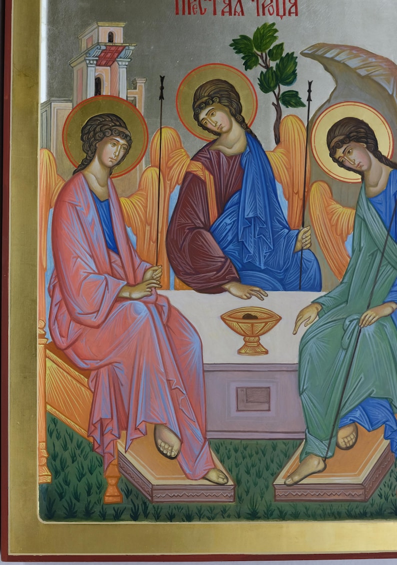 Holy Trinity Rublev Icon • Handmade Orthodox Icon • Byzantine Icon ...