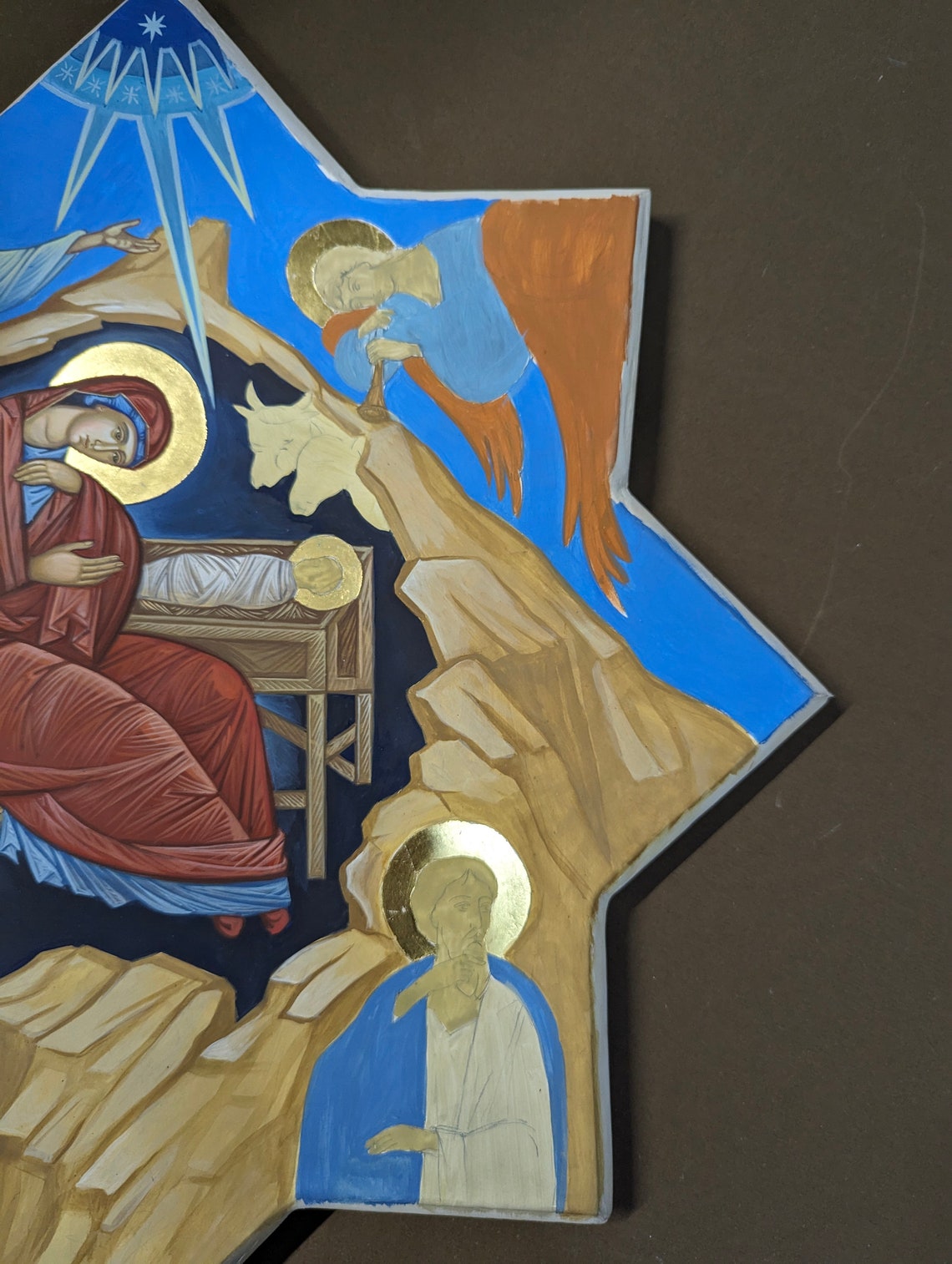 Christmas of Jesus Christ Icon, Hand Painted Icon, Neo-byzantine Style ...