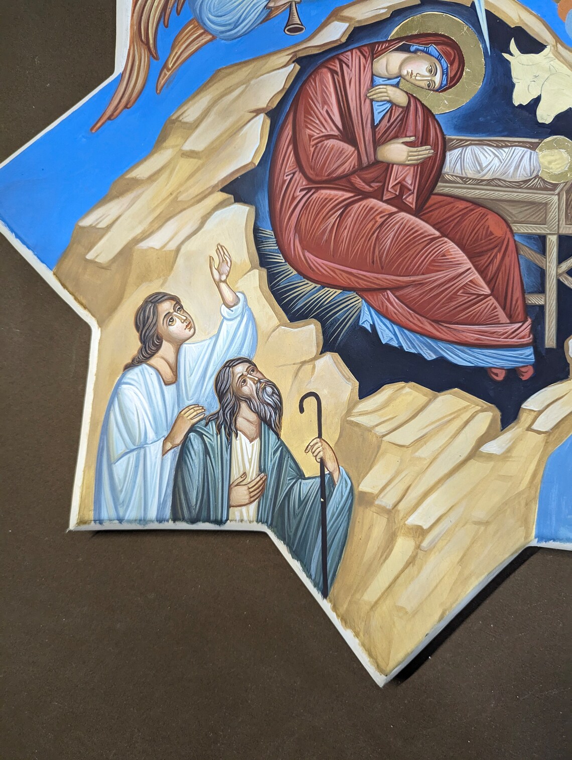 Christmas of Jesus Christ Icon, Hand Painted Icon, Neo-byzantine Style ...