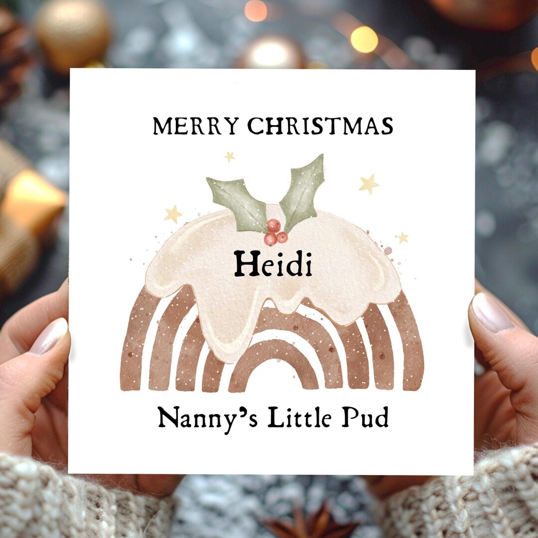 Personalised Little Puddings Christmas Card: Grandparents Card - Etsy