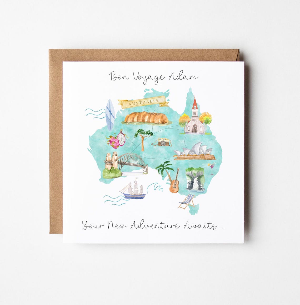 Moving to Australia Card: Personalized Bon Voyage Gift - Etsy