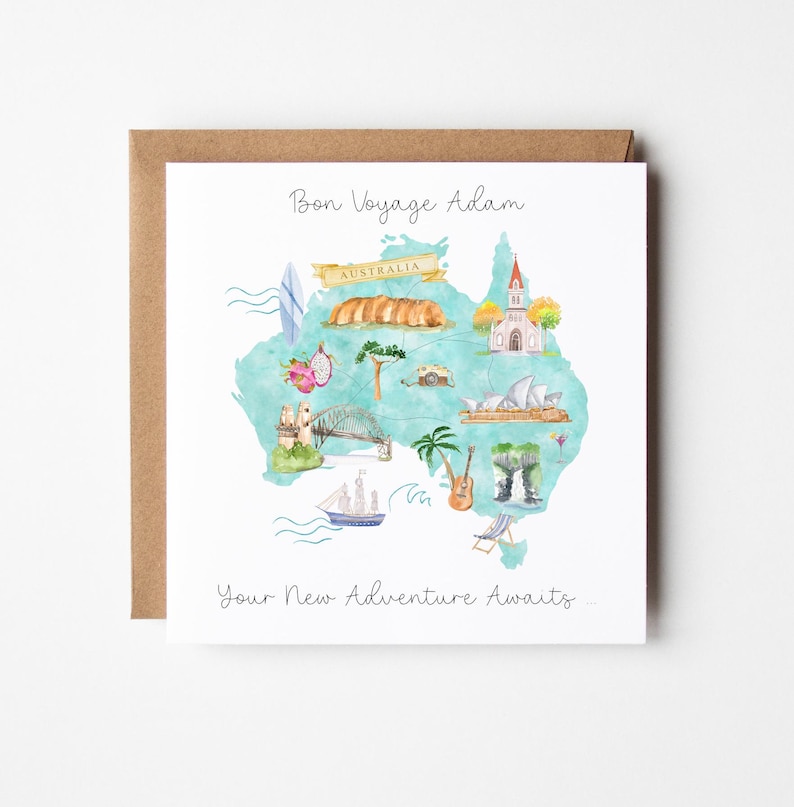 Moving to Australia Card: Personalized Bon Voyage Gift - Etsy