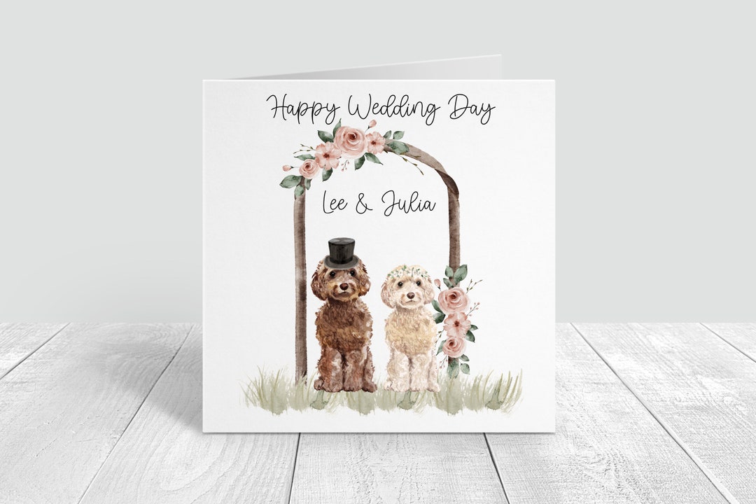 Personalised Wedding Card | Dog Wedding Card | Card for Newlyweds ...
