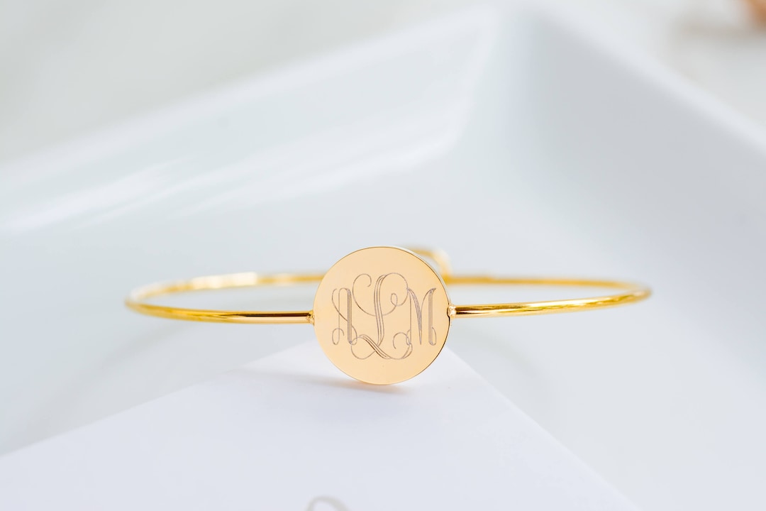 Monogram Bracelet, Custom Name Bracelet, Initial Bracelet, Personalized ...