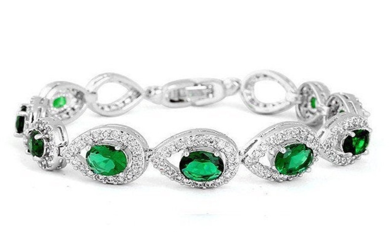 Emerald White Gold Bridal Sets Emerald Wedding Sets - Etsy