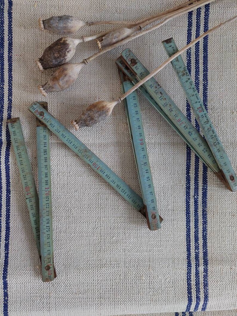 Vintage Sky Blue Wood Folding Ruler Measuring Tool - Etsy