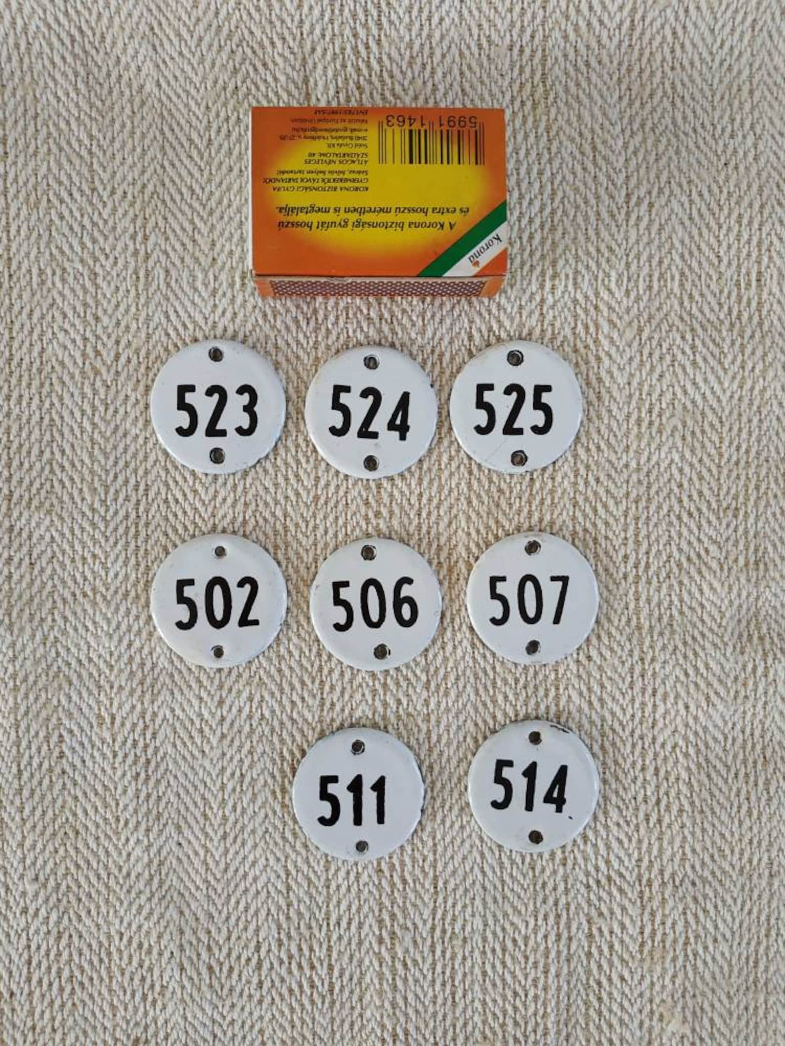 Vintage Numbered Tag, Enamel Numbered Tags, Door Number Plate, Locker ...