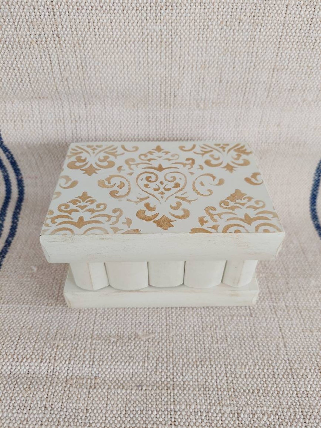 Wooden Pale Mint Jewelry Box Secret Box Puzzle Box Hand Painted Aged ...