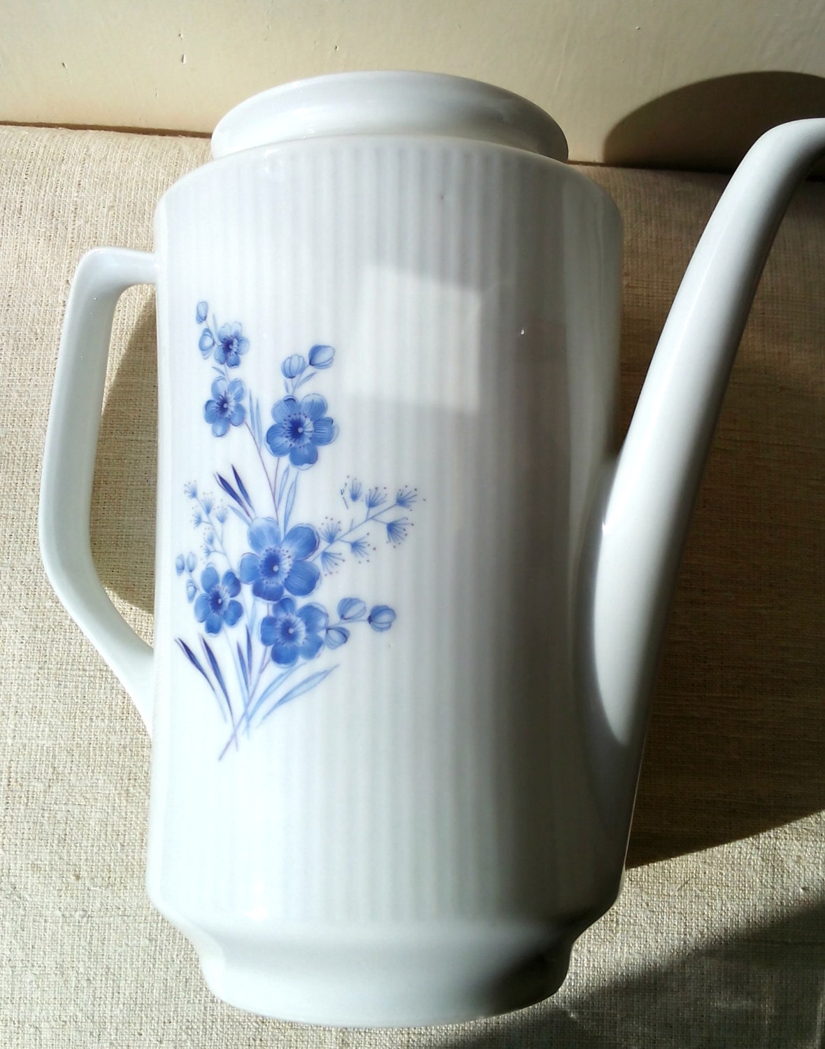 Vintage Hand Painted Porcelain Water Tea Pitcher Blue Floral Bavaria - Etsy