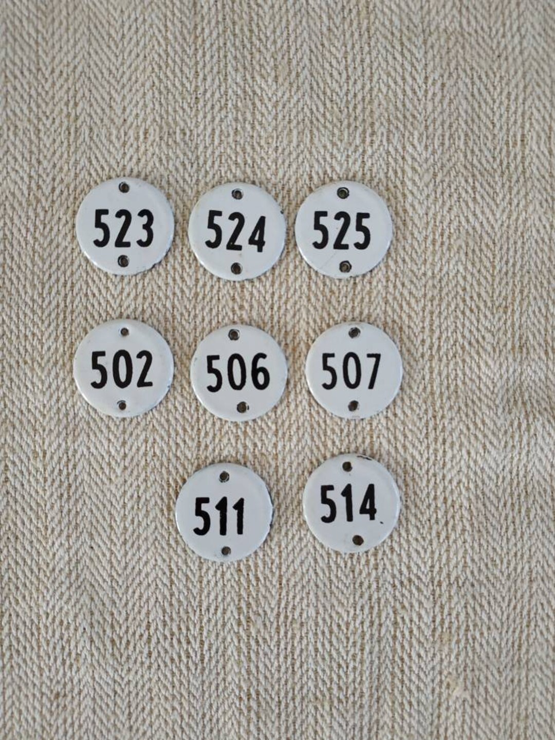Vintage Numbered Tag, Enamel Numbered Tags, Door Number Plate, Locker ...